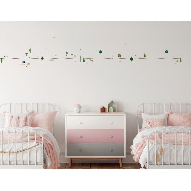 Large Wall border Sticker Walk in the Woods 6m